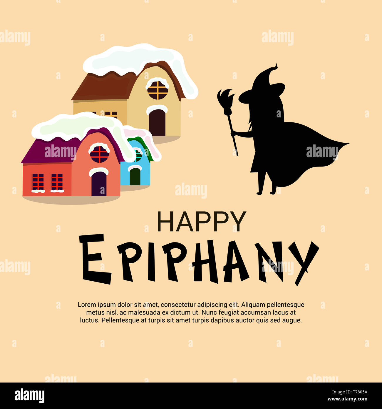 Vector illustration of a background for Happy Epiphany Stock Photo - Alamy