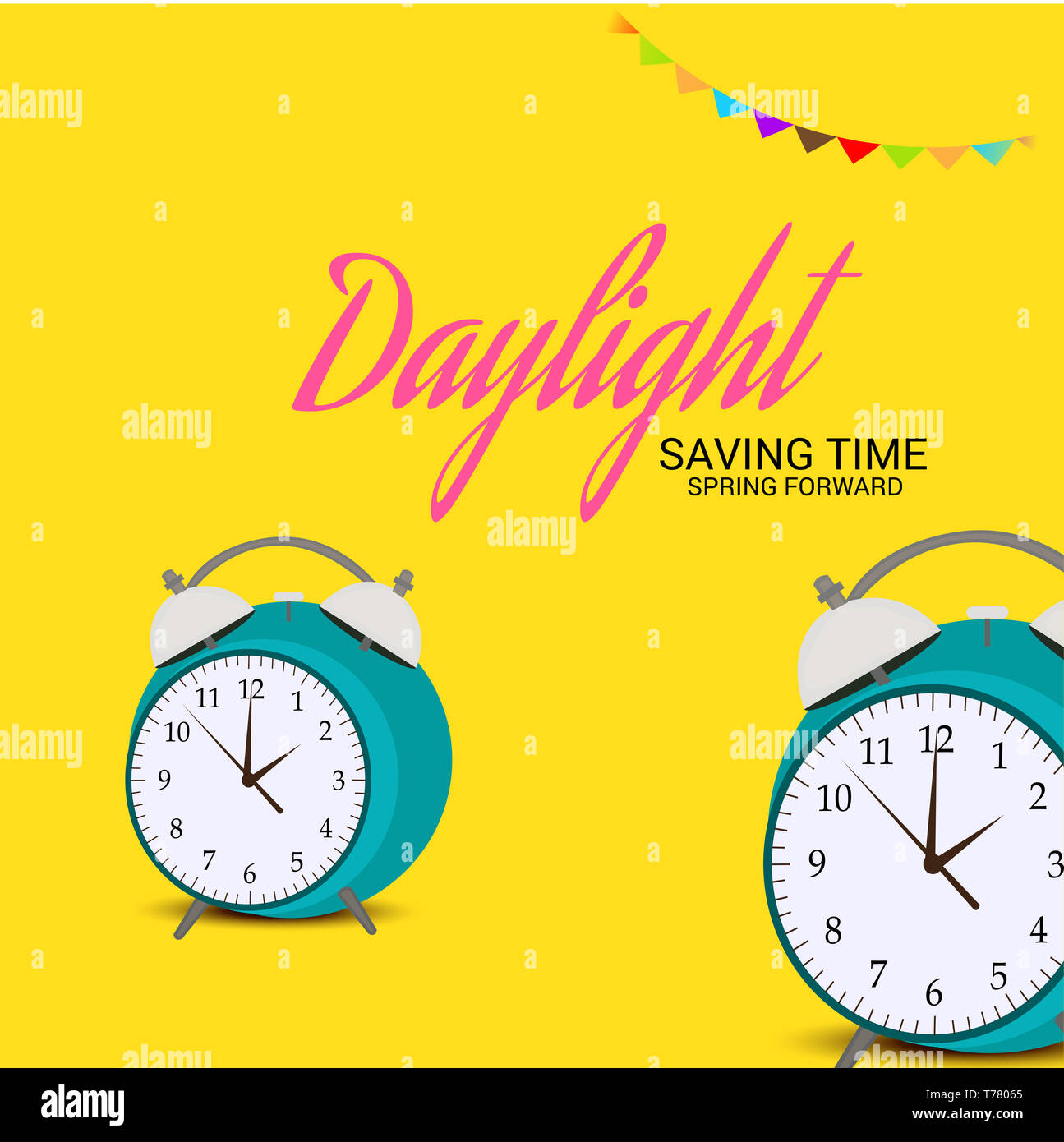 Vector illustration of a Banner for Change your clocks message for ...