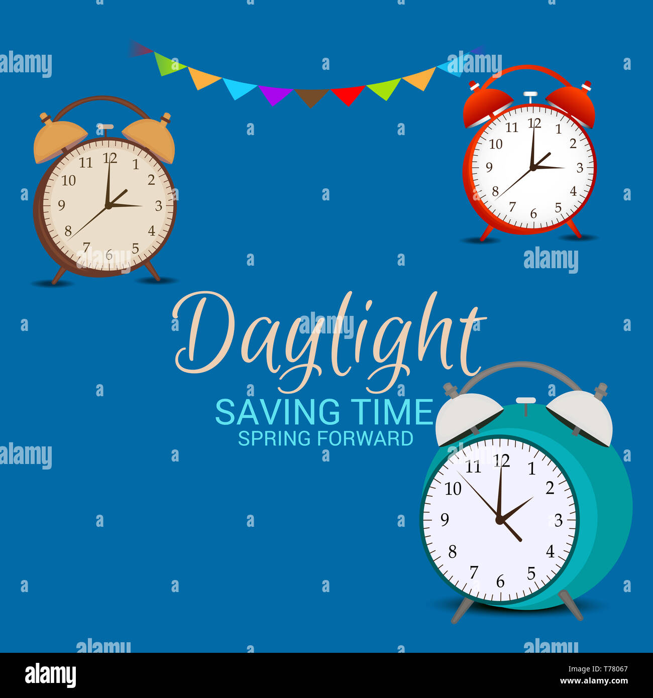 Vector illustration of a Banner for Change your clocks message for ...