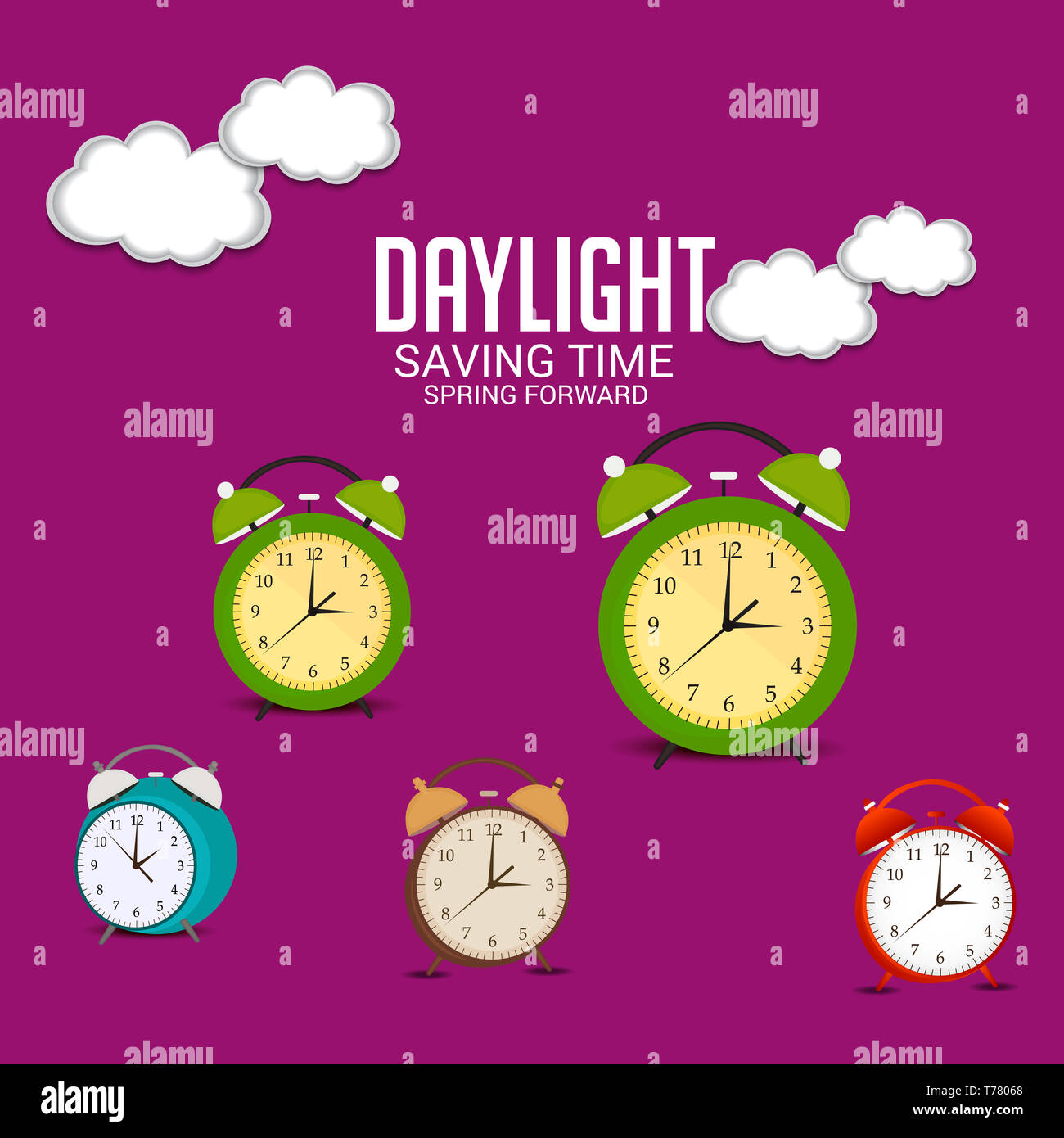 Vector illustration of a Banner for Change your clocks message for ...
