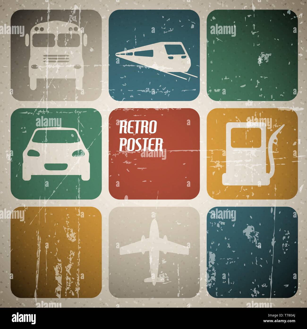 Vector vintage transport (traffic) poster with place for your text ...