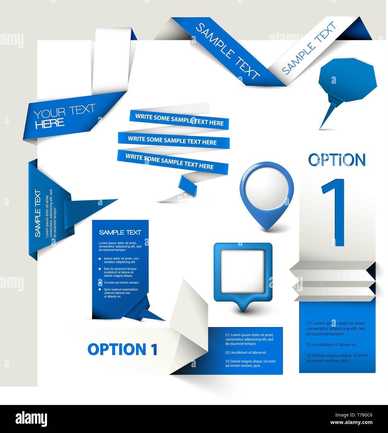 Collection of blue Vector web elements Stock Vector Image & Art - Alamy