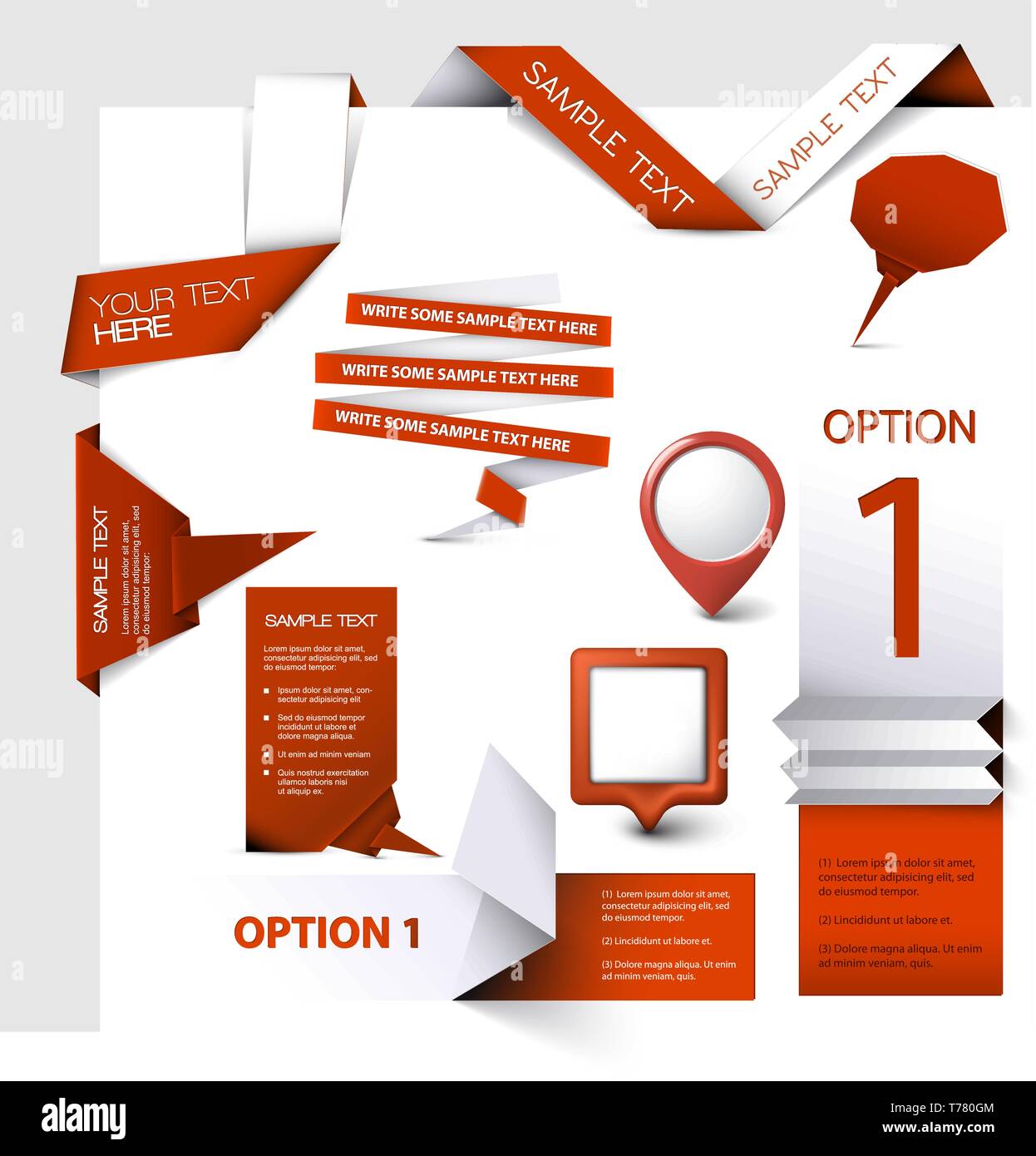 Collection of red Vector web elements Stock Vector Image & Art - Alamy