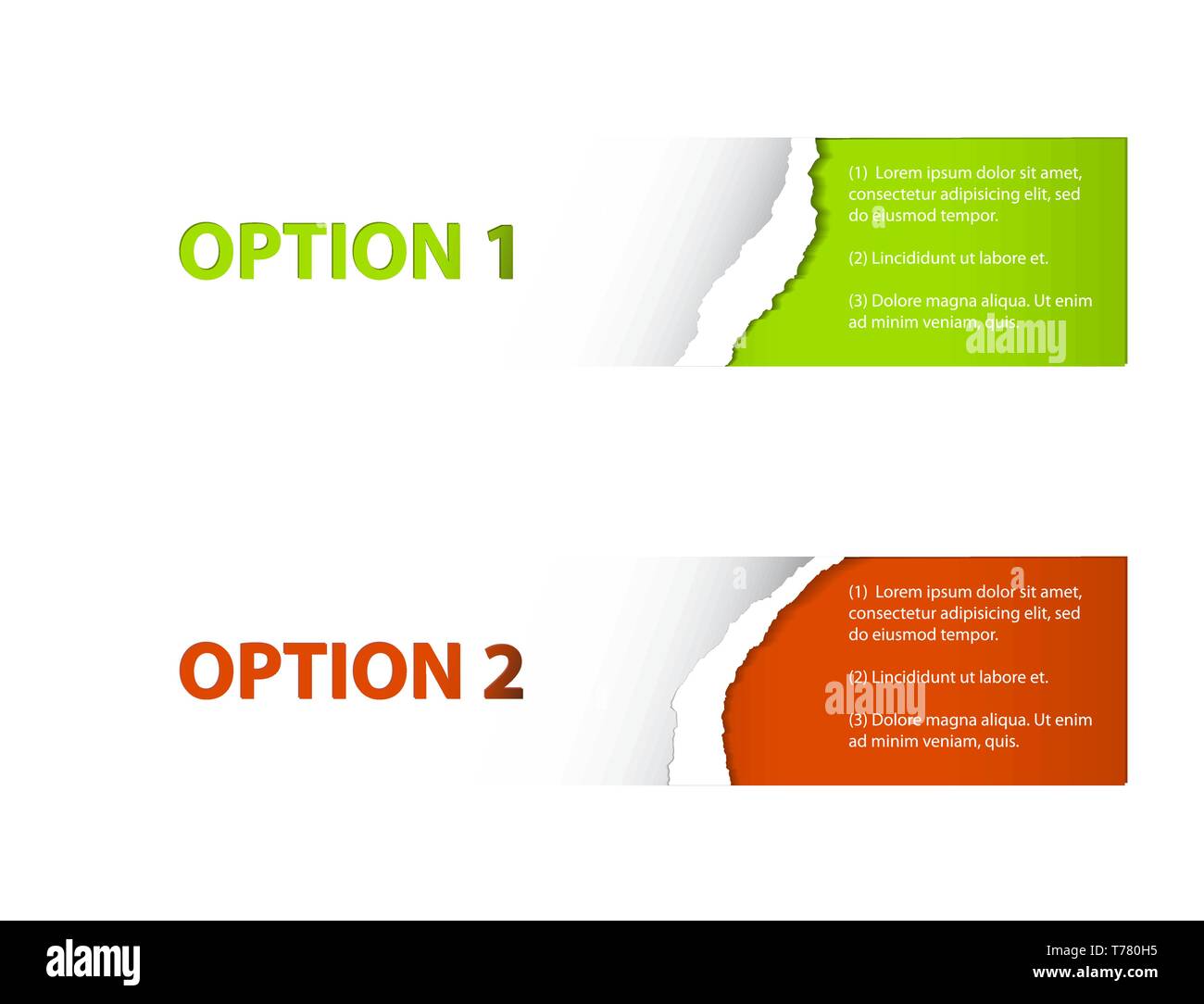 Set of Colorful Vector Sample torn off stickers for various options ...