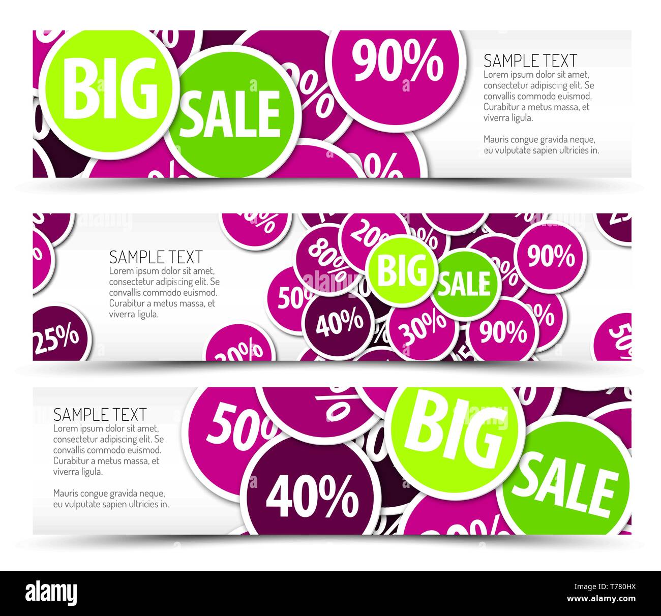 Set of big sale horizontal banners - with place for your text Stock ...