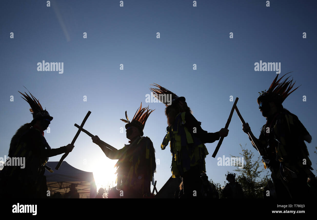 The Hook Eagle Morris Dancers perform during the Beltain Festival, an ...