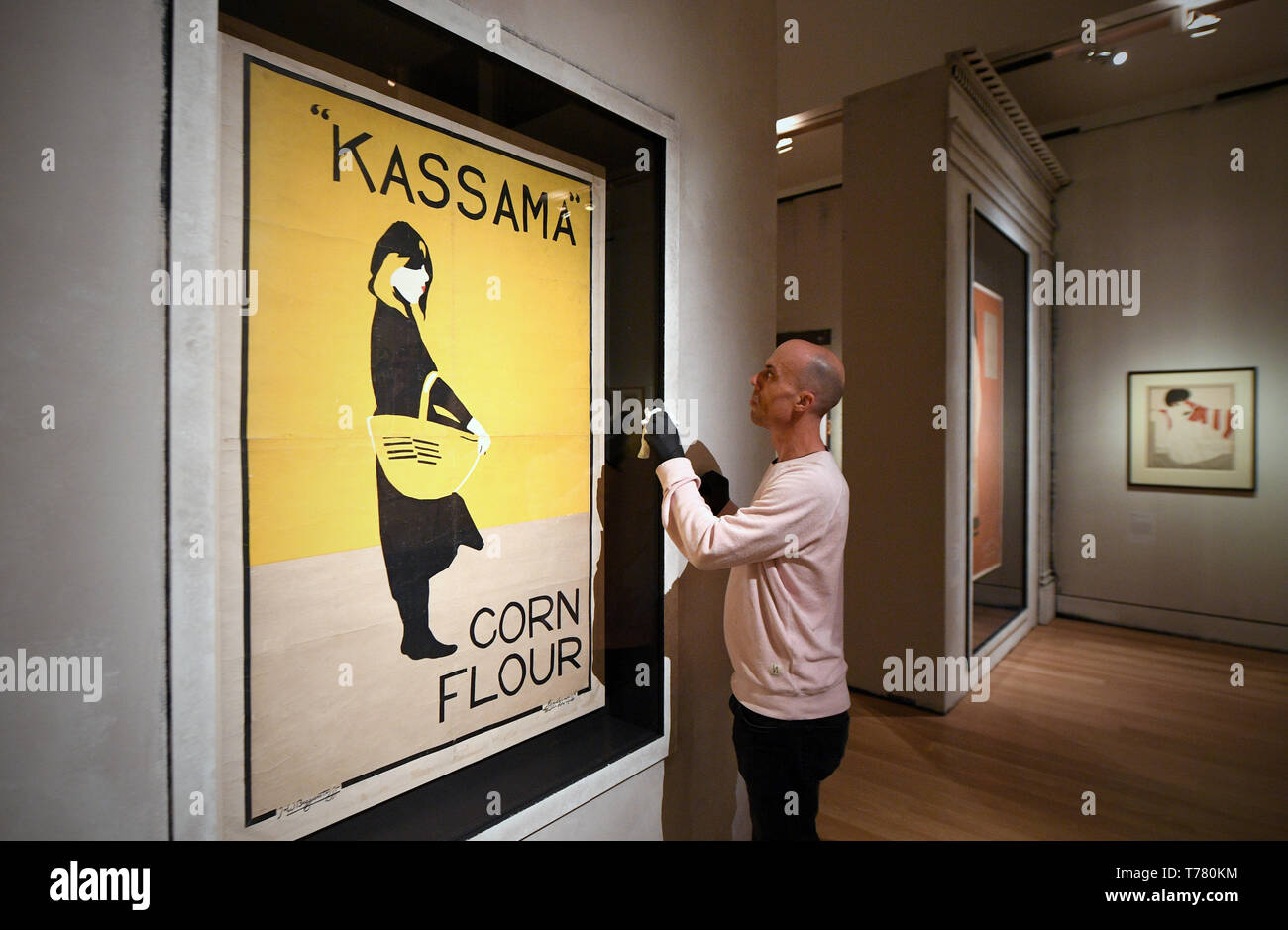 A gallery technician finishes the installation of Kassama Cornflour by ...