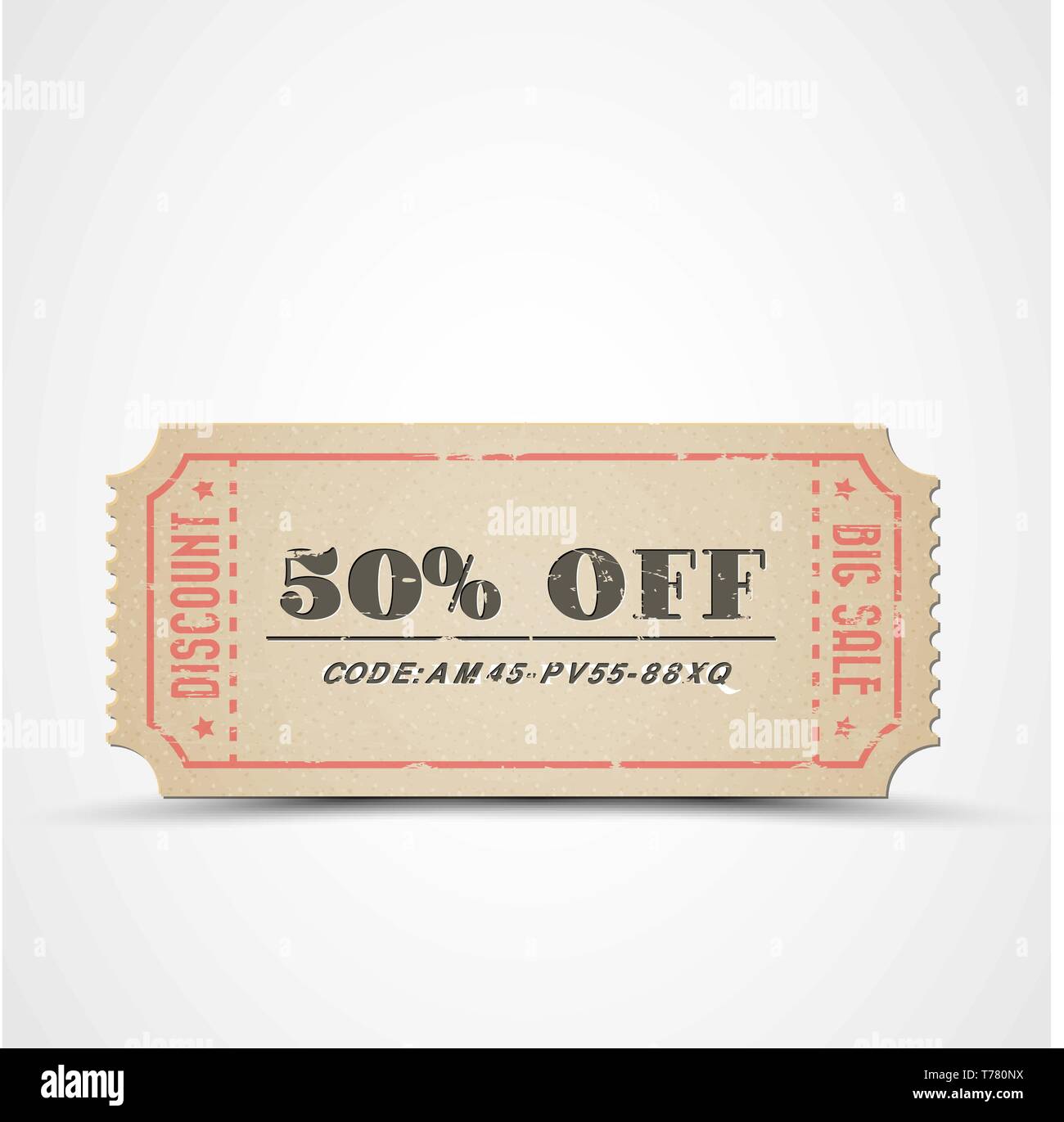 Old Vector vintage paper sale coupon with code Stock Vector Image & Art ...