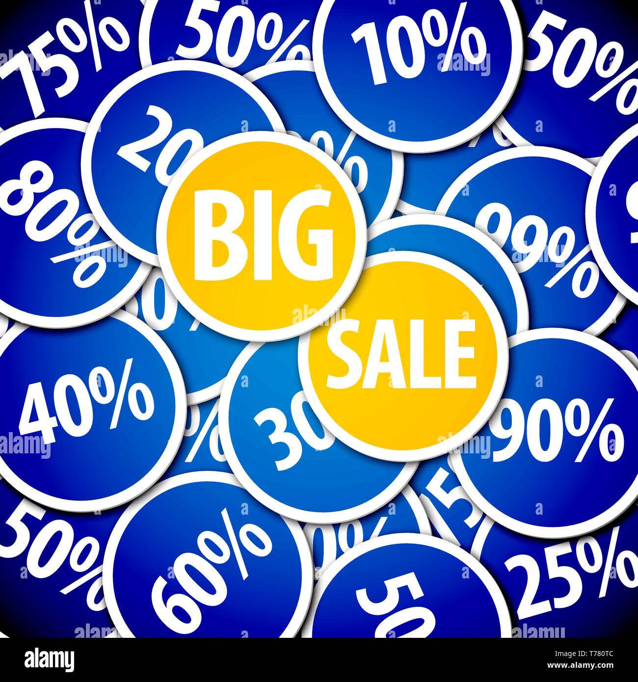 Vector discount sale background illustration made from circle badges ...