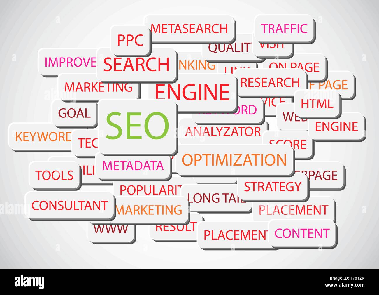 SEO - Search Engine Optimization vector background illustration Stock ...