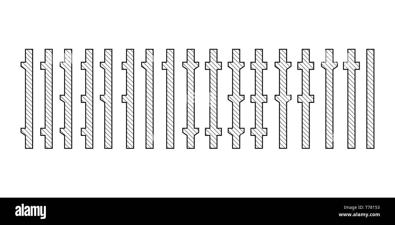 Set of pillar. Engineering drawing. Vector illustration. Construction ...
