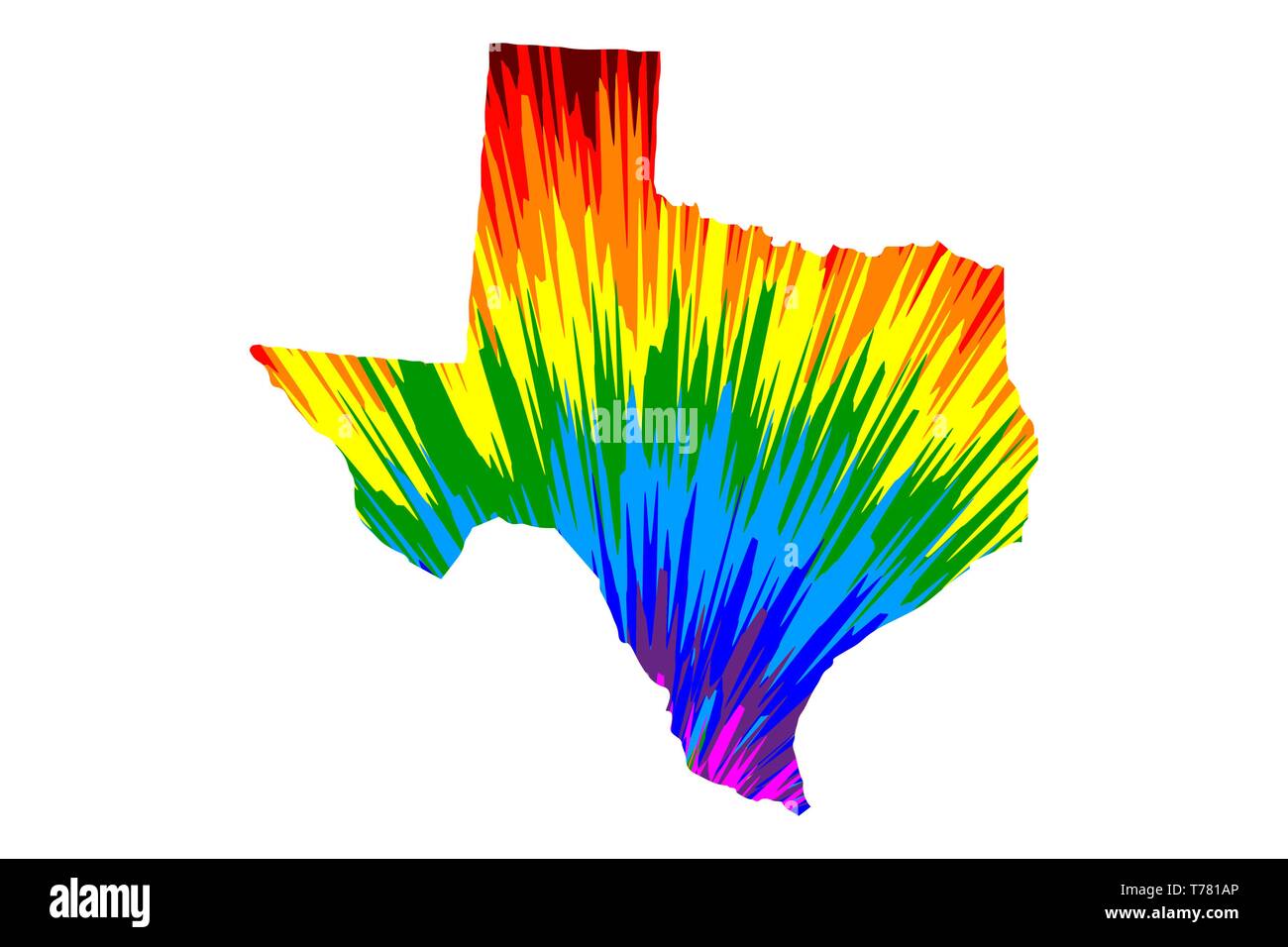 Texas (United States of America, USA, U.S., US) - map is designed ...