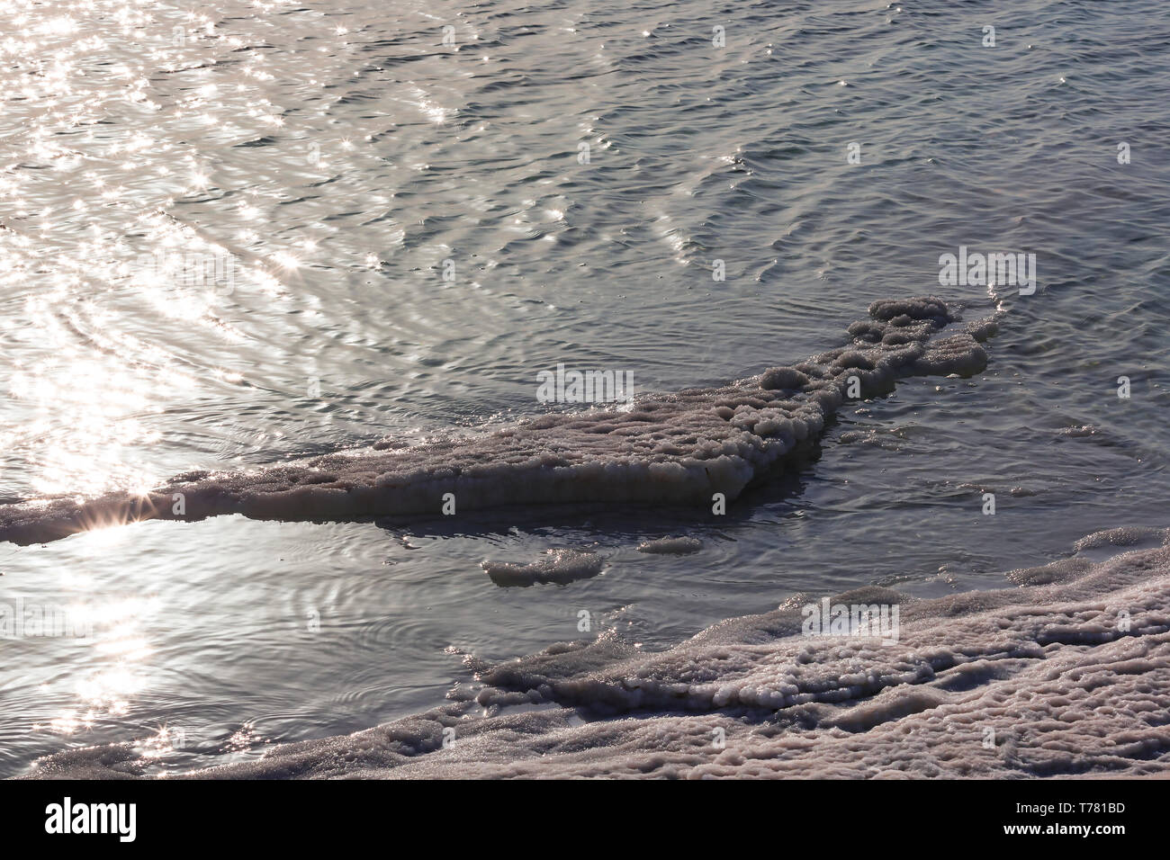 Dead Sea salt deposits stones white crystals Stock Photo - Alamy