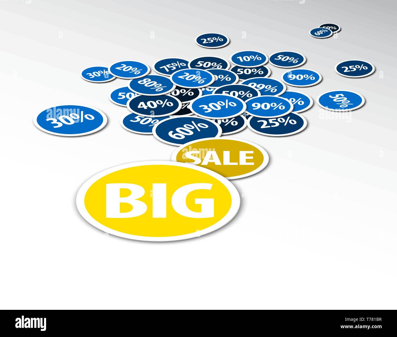 Vector discount sale background illustration made from circle badges ...