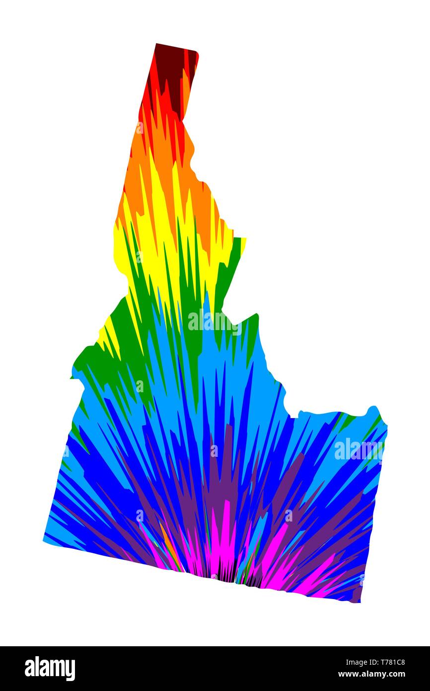 Idaho (United States of America, USA, U.S., US) - map is designed ...