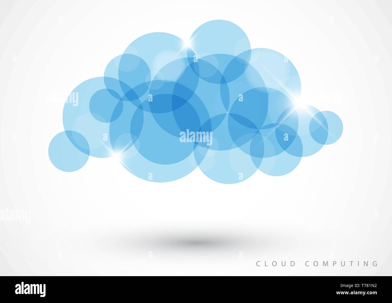 Cloud computing icon made from blue circles - vector illustration Stock ...