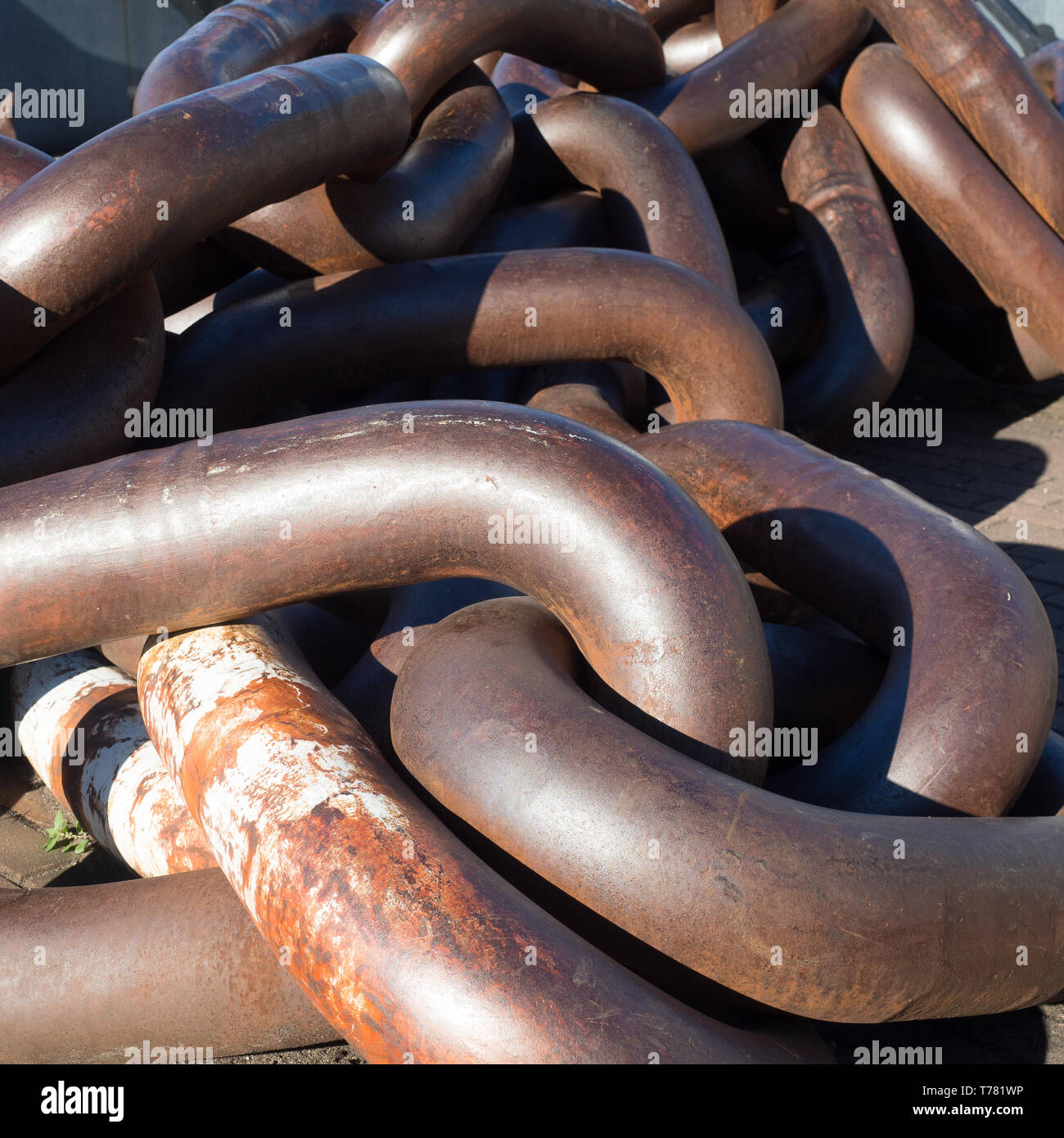 Giant chains in the maritime museum of Bilbao, Spain Stock Photo - Alamy