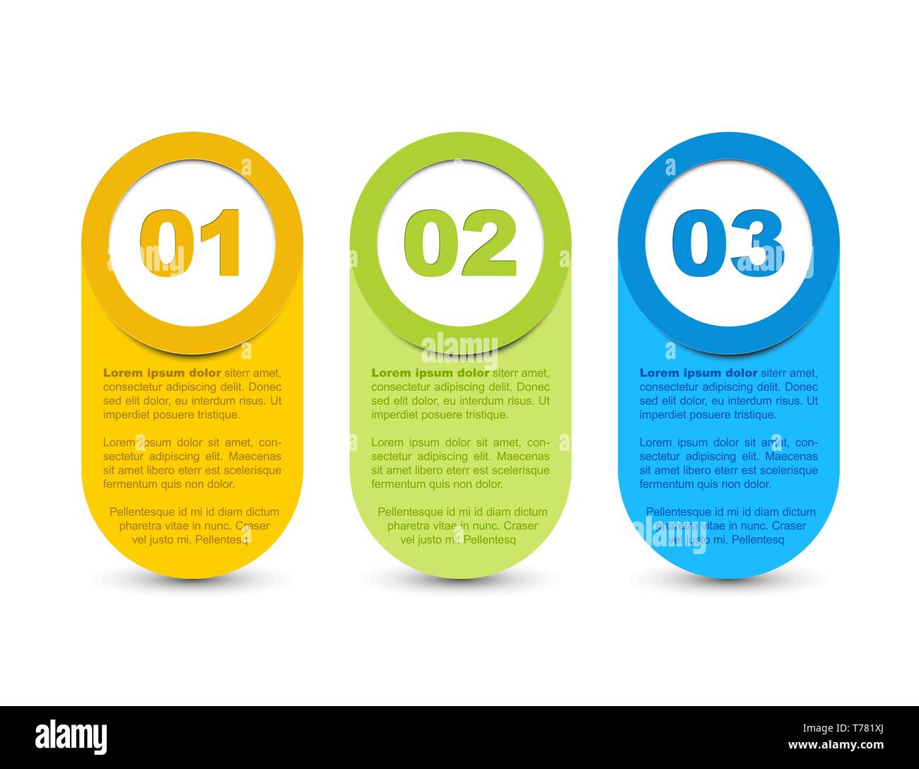 One two three - vector progress icons for three steps Stock Vector ...