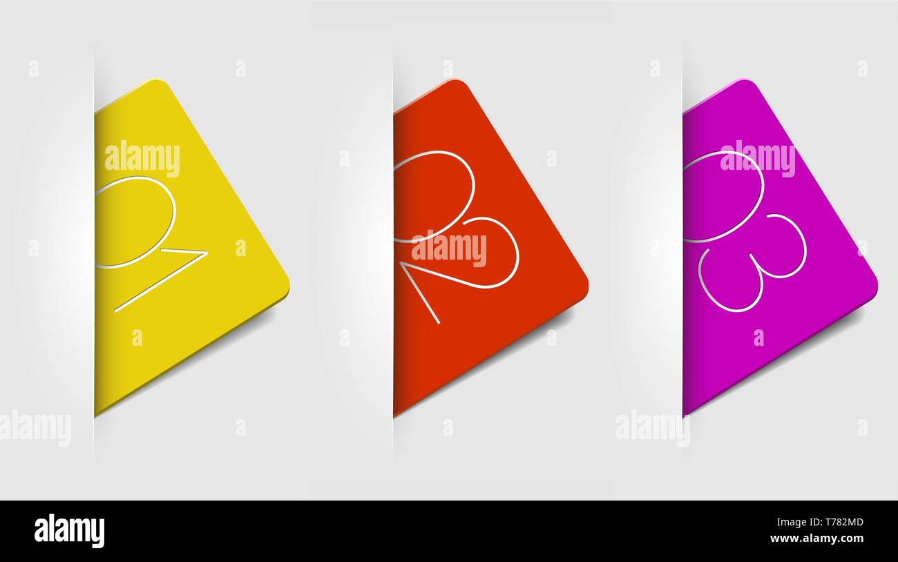 One two three - vector progress icons for three steps Stock Vector ...