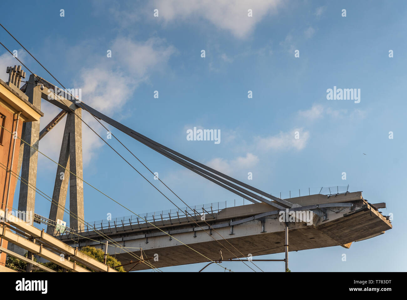 Genoa, Genova, Italy: what is left of partially collapsed Morandi ...