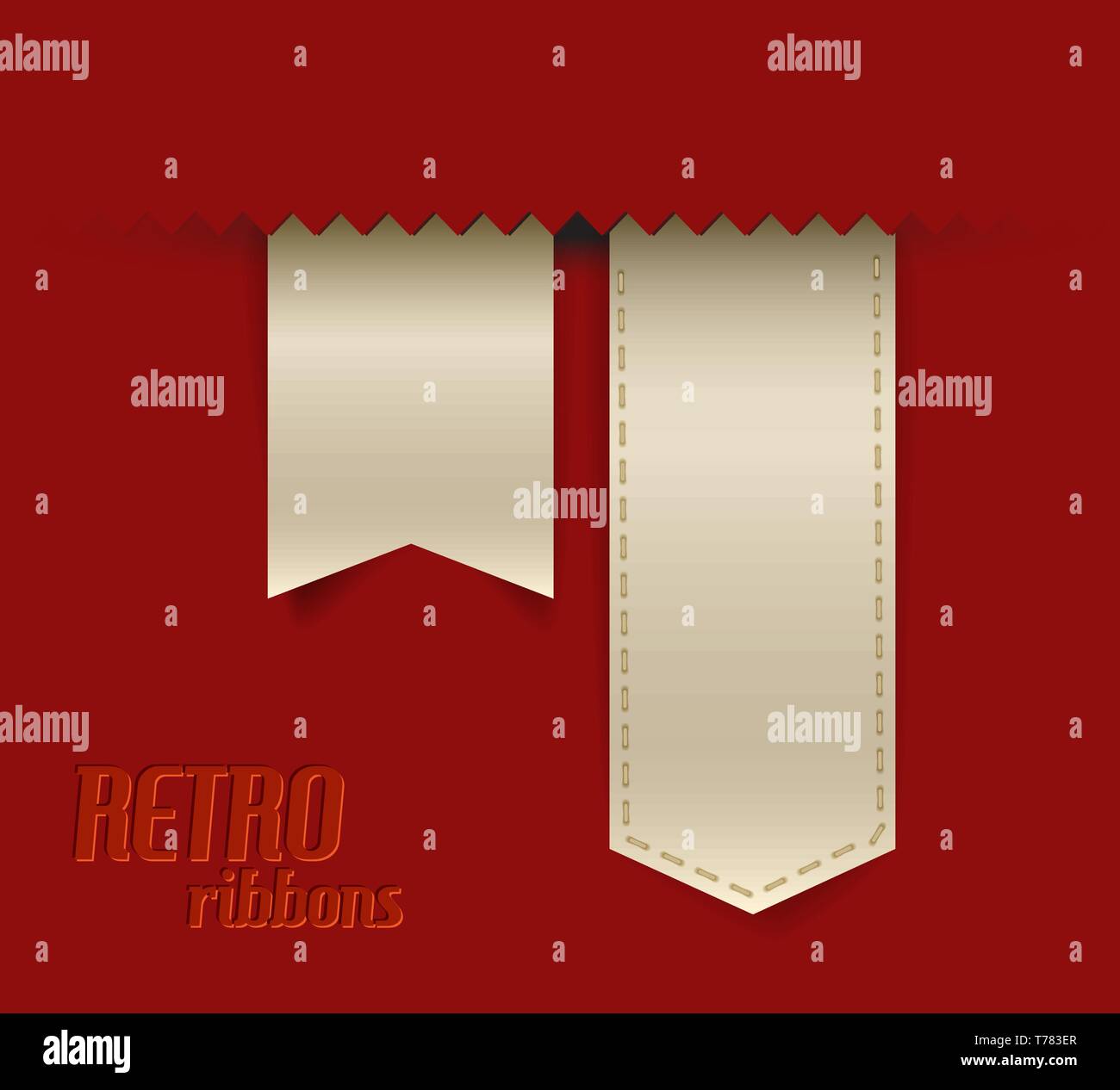 Set of vector retro ribbons, labels, stickers, tabs and tags Stock ...