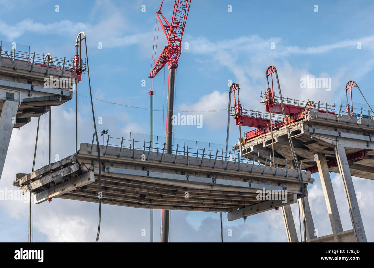 Genoa, Genova, Italy: Demolition work, dismantling works to disassemble ...