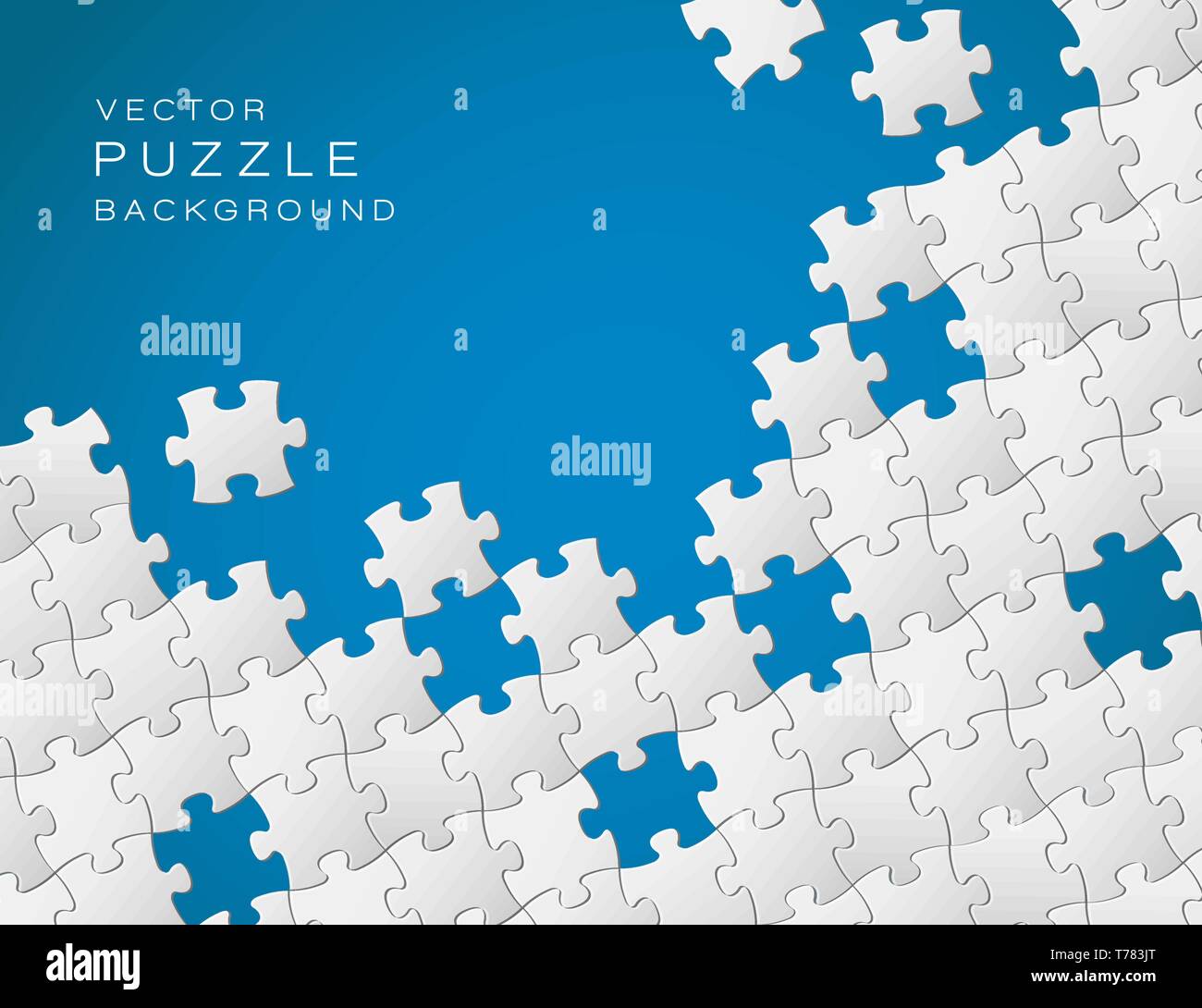 Vector Abstract blue background made from white puzzle pieces and place ...