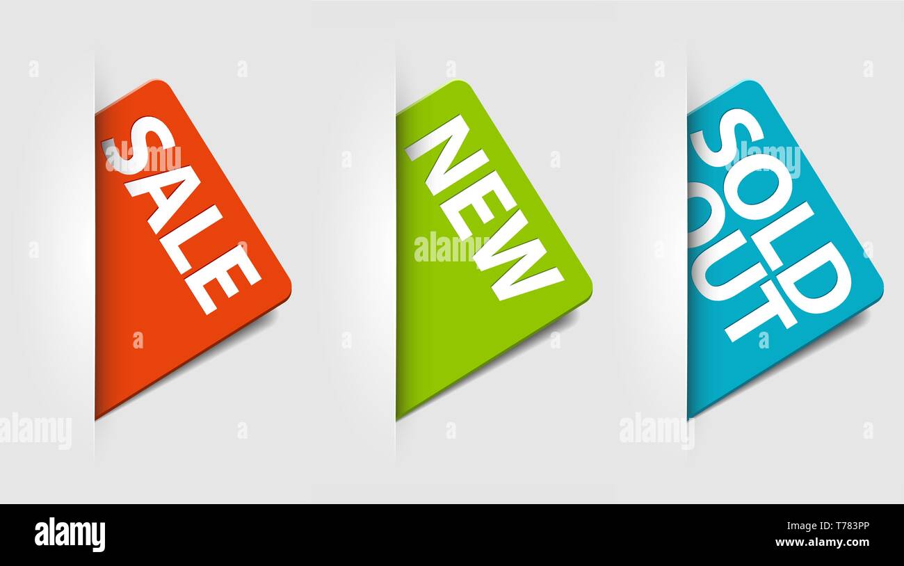 Vector cards for eshop - new, sale and sold out items Stock Vector ...