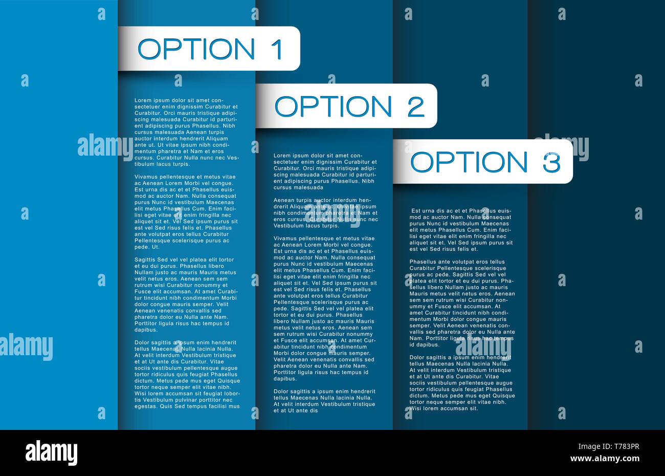 Vector blue Paper options background / product choice or versions Stock ...