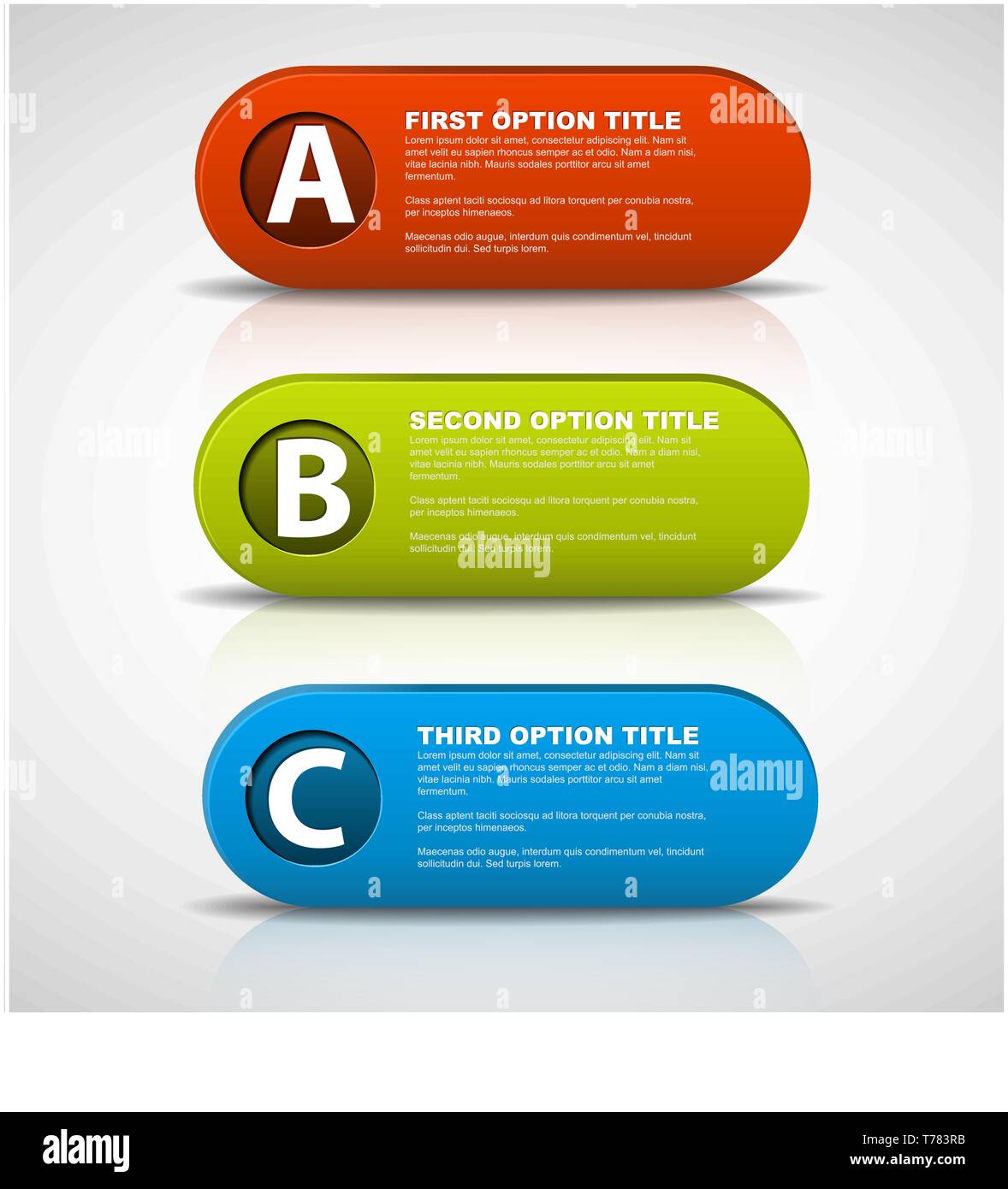 3D vector progress icons for three steps and their description Stock Vector Image & Art - Alamy