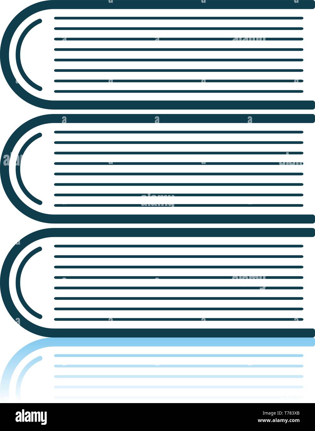 Stack Of Books Icon. Shadow Reflection Design. Vector Illustration ...