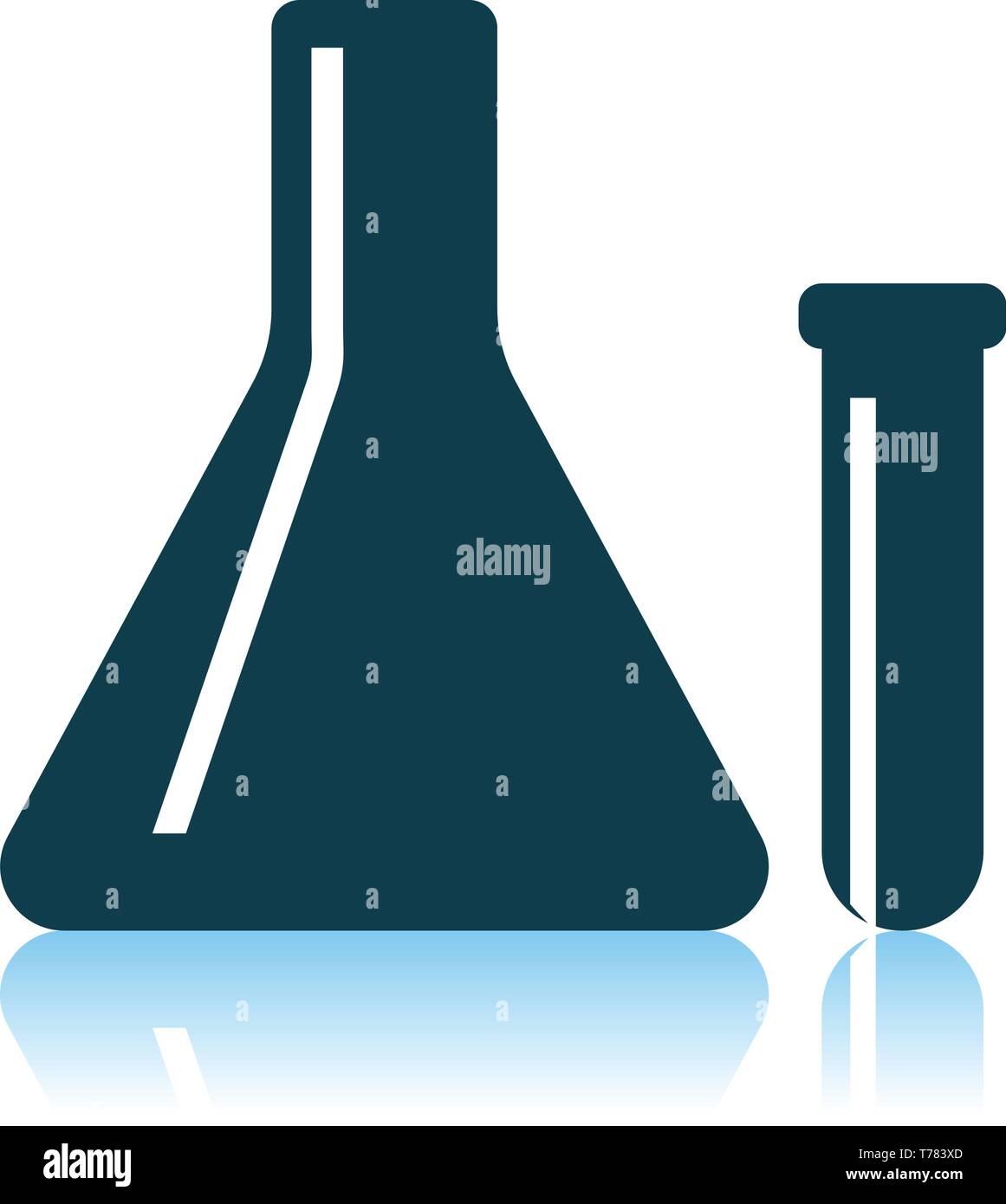 Chemical Bulbs Icon. Shadow Reflection Design. Vector Illustration ...