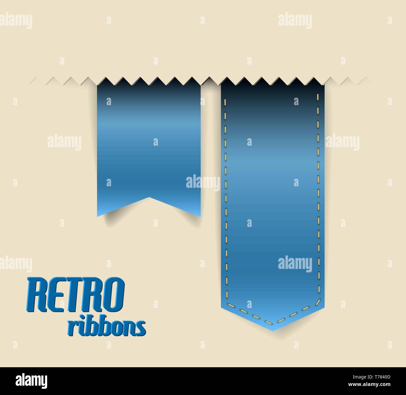 Set of vector retro ribbons, labels, stickers, tabs and tags Stock ...