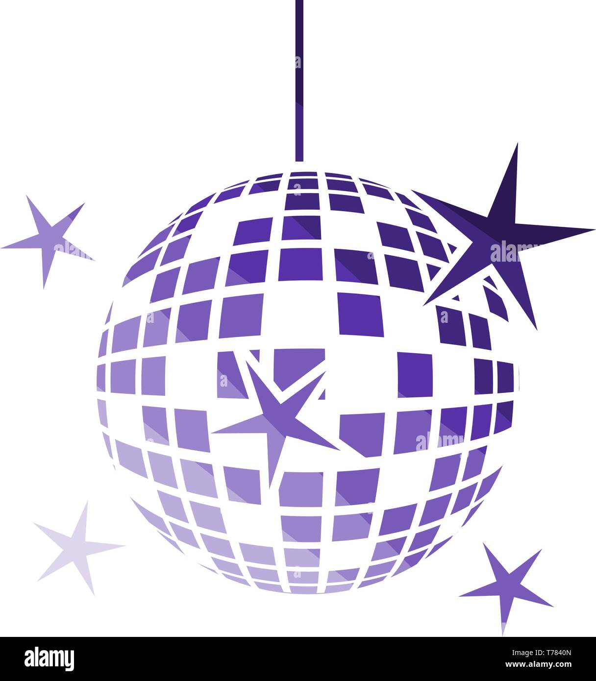 Night Clubs Disco Sphere Icon. Flat Color Ladder Design. Vector ...