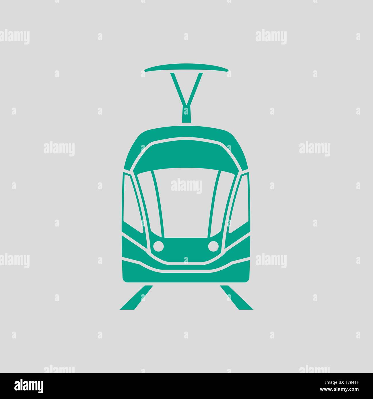 Old green tram Stock Vector Images - Alamy