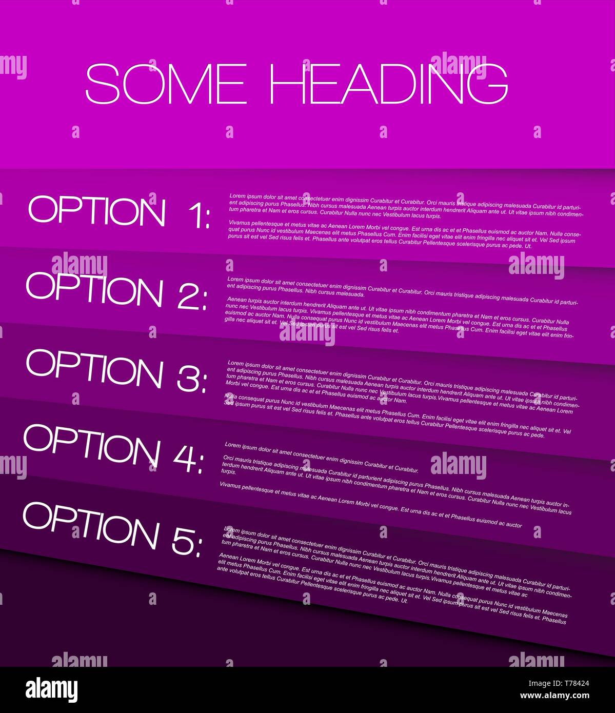 Vector purple Paper options background / product choice or versions ...