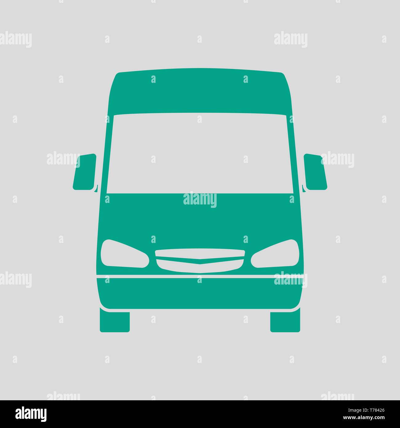 Van Icon Front View. Green on Gray Background. Vector Illustration Stock Vector Image & Art - Alamy