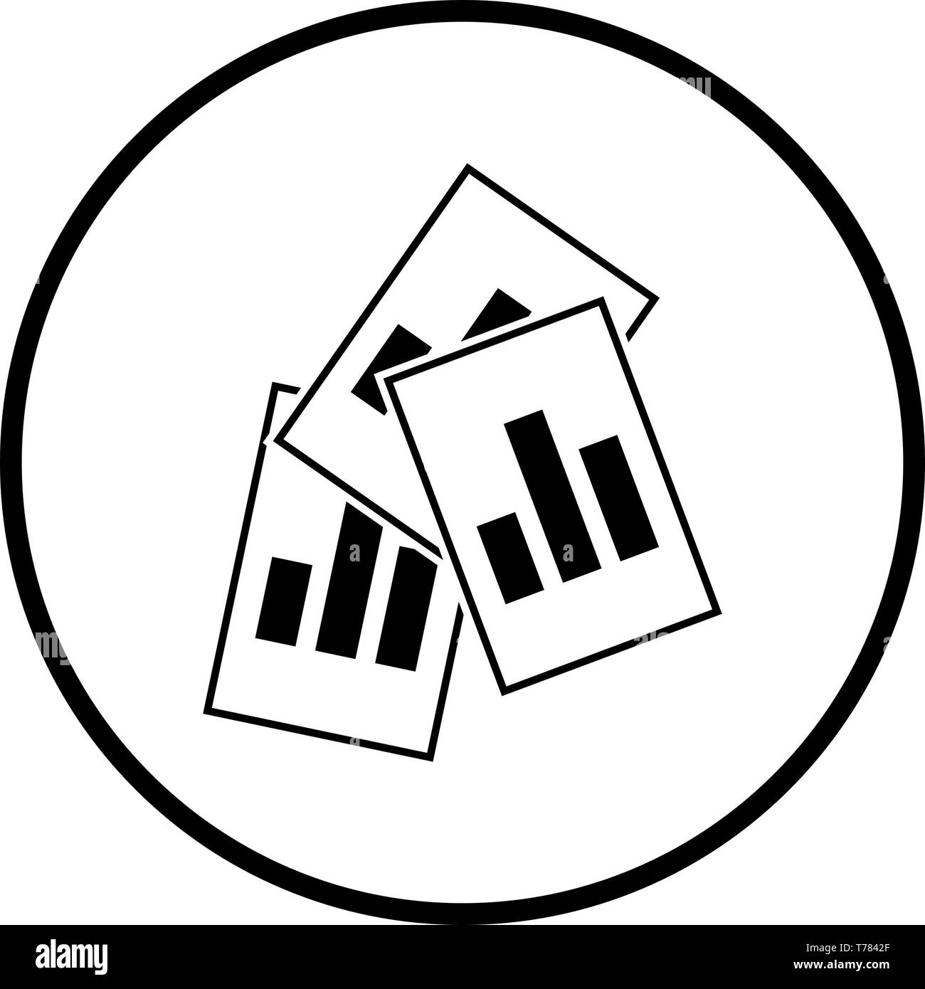 Analytics Sheets Icon. Thin Circle Stencil Design. Vector Illustration ...
