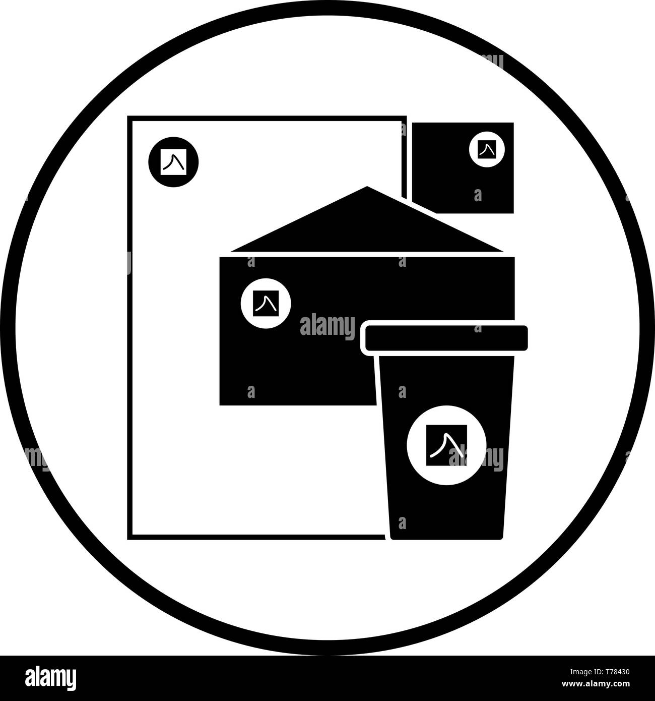 Branding Icon. Thin Circle Stencil Design. Vector Illustration Stock ...