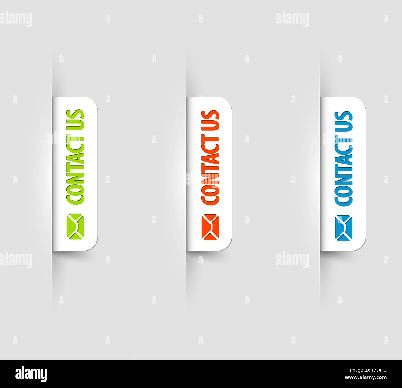 Vector white and color contact us Labels / Tags on the (web) page Stock ...