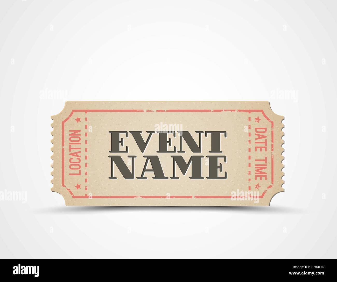 Vector ticket template for your event - brown and red Stock Vector ...