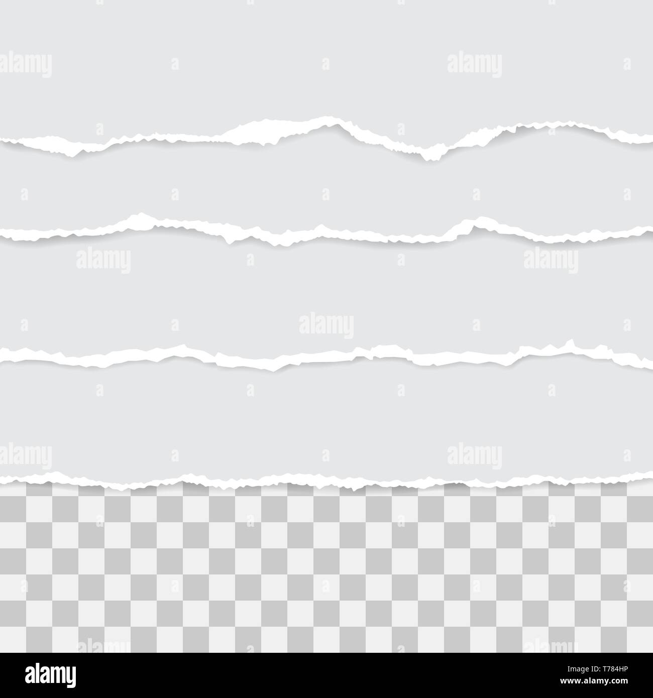 set of white torn paper. vector illustration with shadows Stock Vector ...