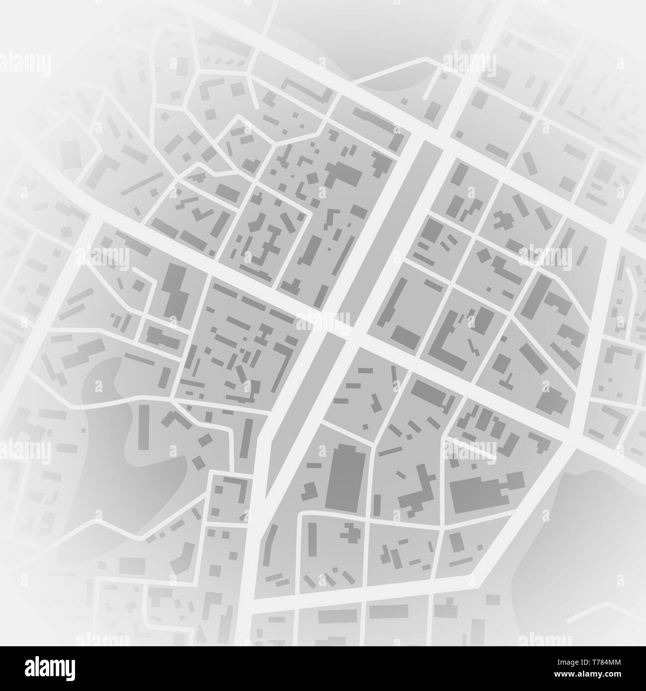 Abstract city map. Print with town topography. City residential ...
