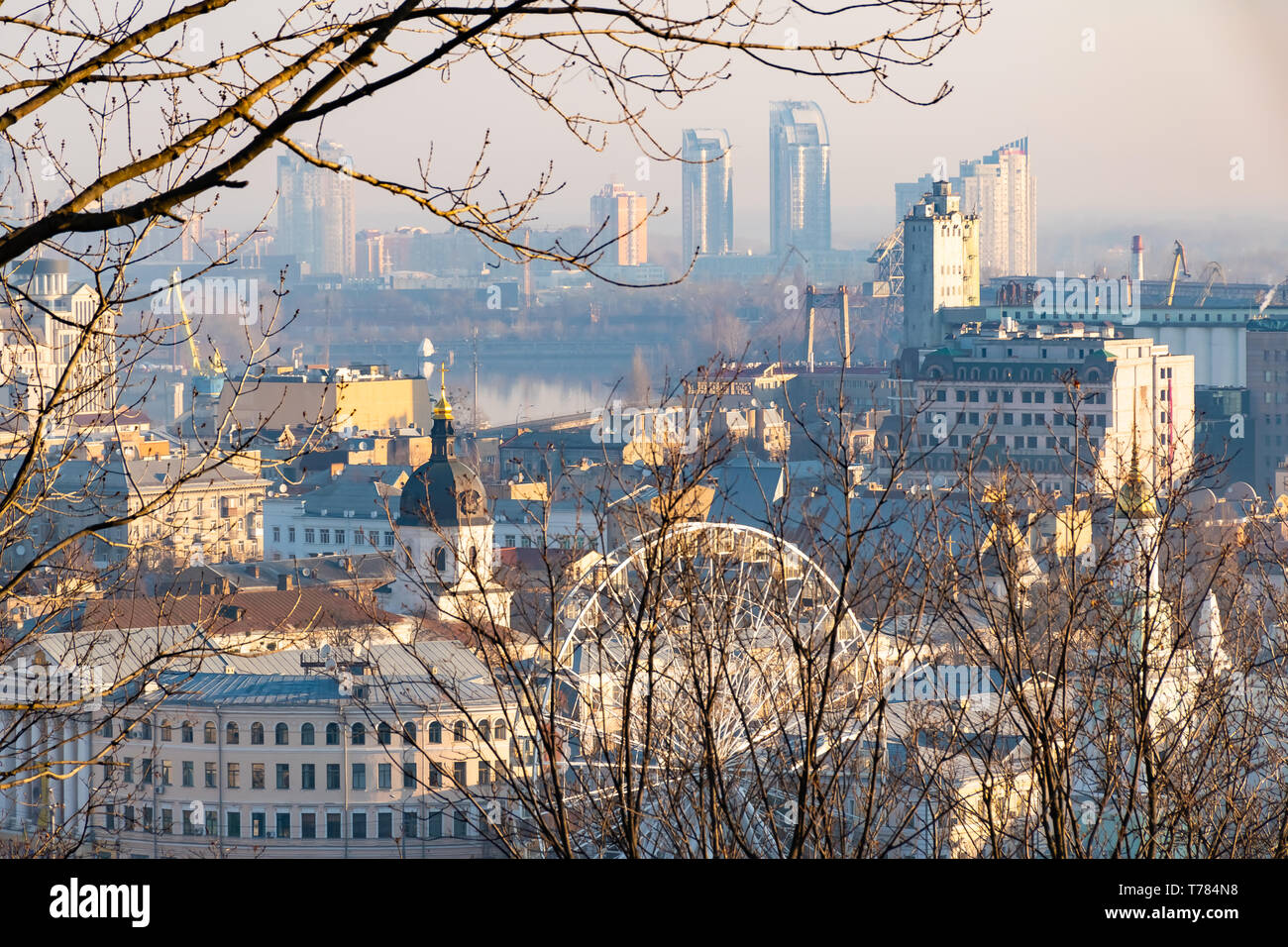 Kiev cityscape with view to the city with unique architecture, Ukraine ...
