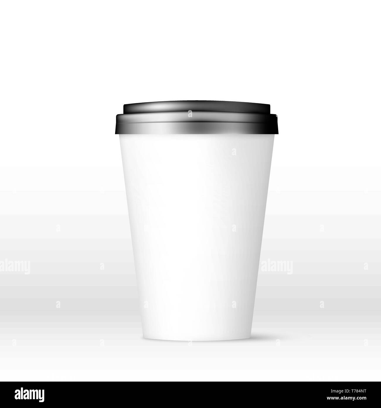 White Coffee Cap with black lid mock up. Empty mug template with space ...