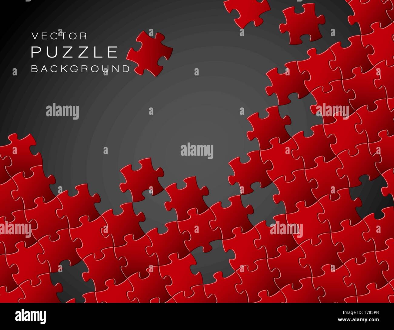 Vector Abstract background made from red puzzle pieces and place for ...