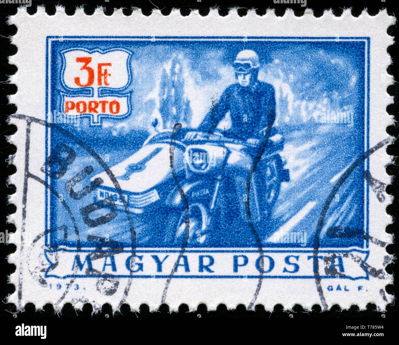 Postage stamp from Hungary in the Postage Due series issued in 1973 ...