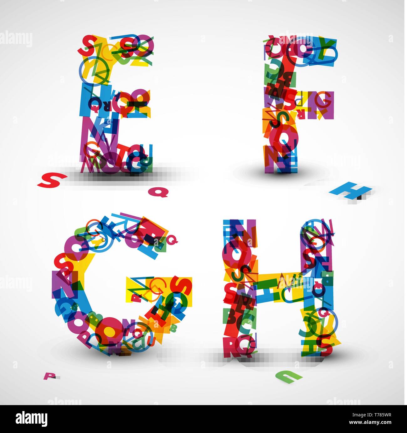 Alphabet letters made yellow Stock Vector Images - Alamy