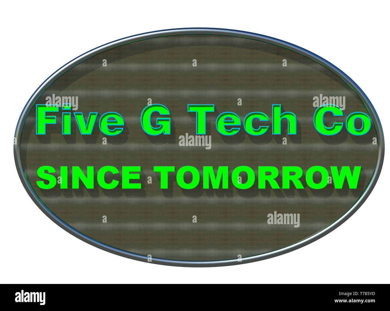 Modern technology company sign 3D illustration 3. Futuristic green ...