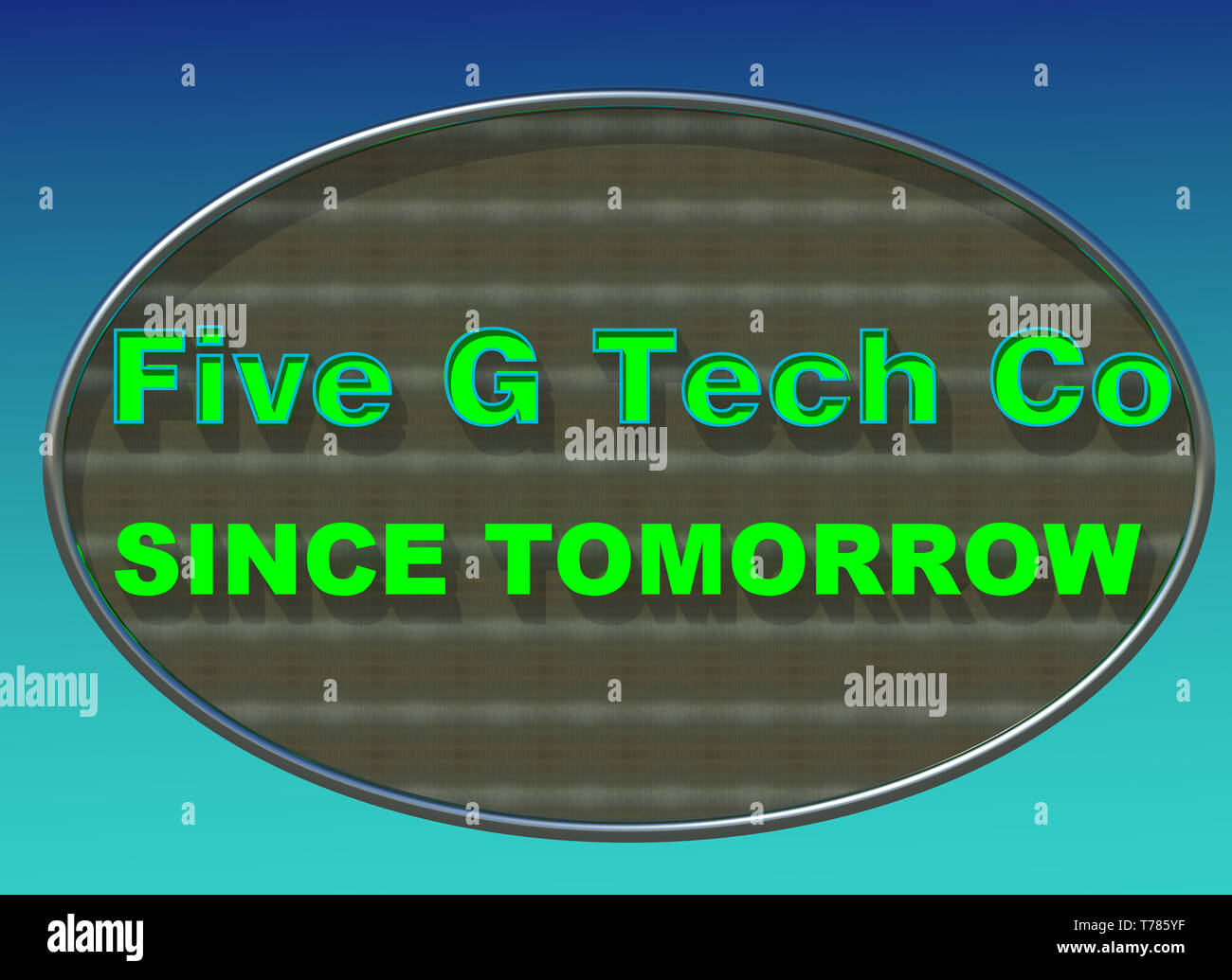 Modern technology company sign 3D illustration 2. Futuristic green ...
